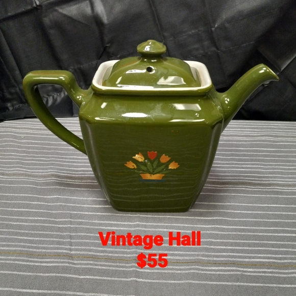 Hall | Kitchen | Vintage Hall Hand Painted Tea Pot Olive | Poshmark